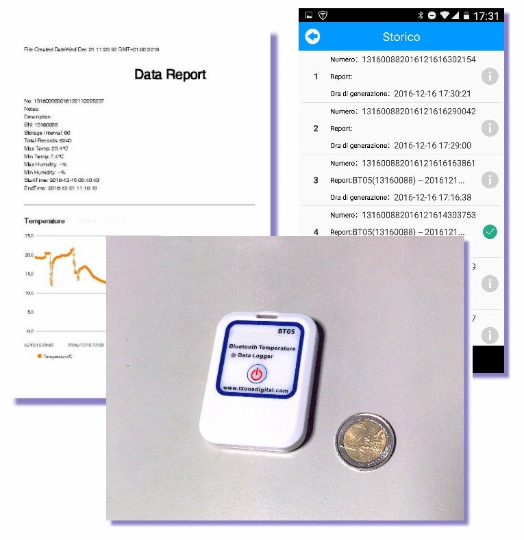 Registrazione della temperatura via Bluetooth - Alimenti e Bevande